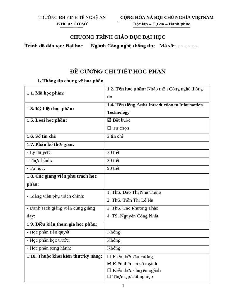 Đề Cương Nhập Môn CNTT 2023 | PDF