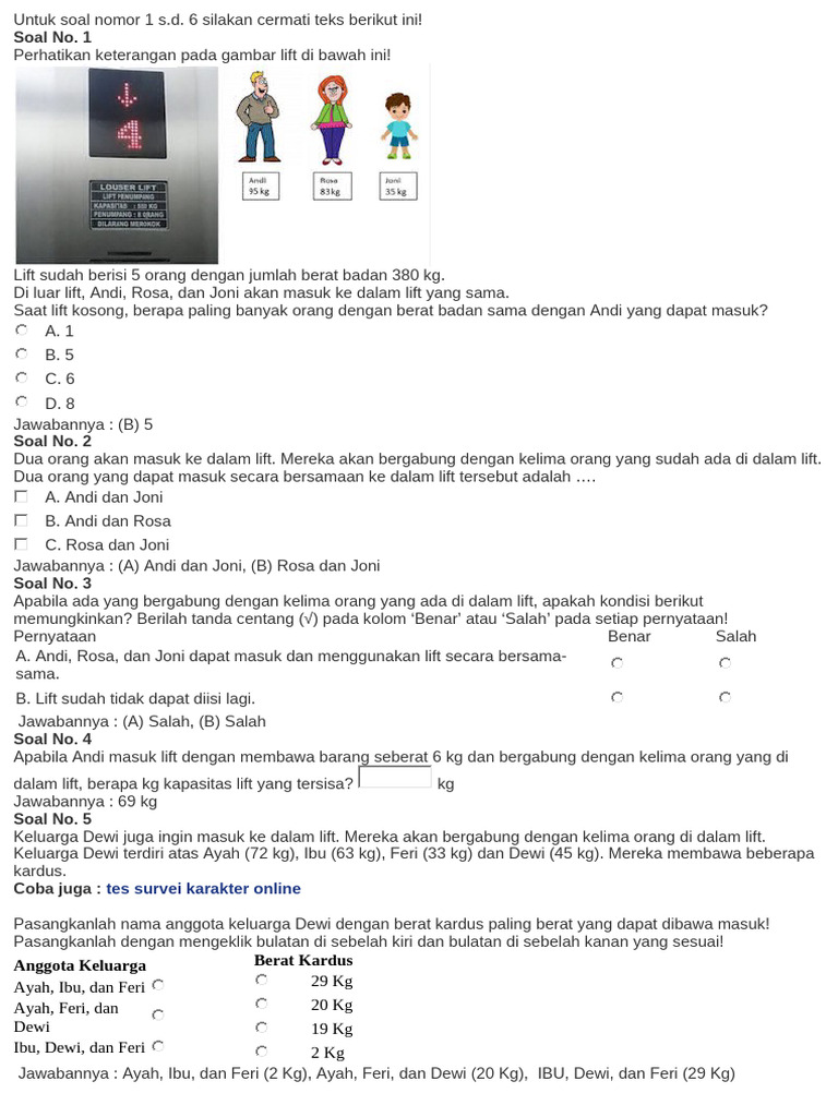 Contoh Anbk Numerasi | PDF