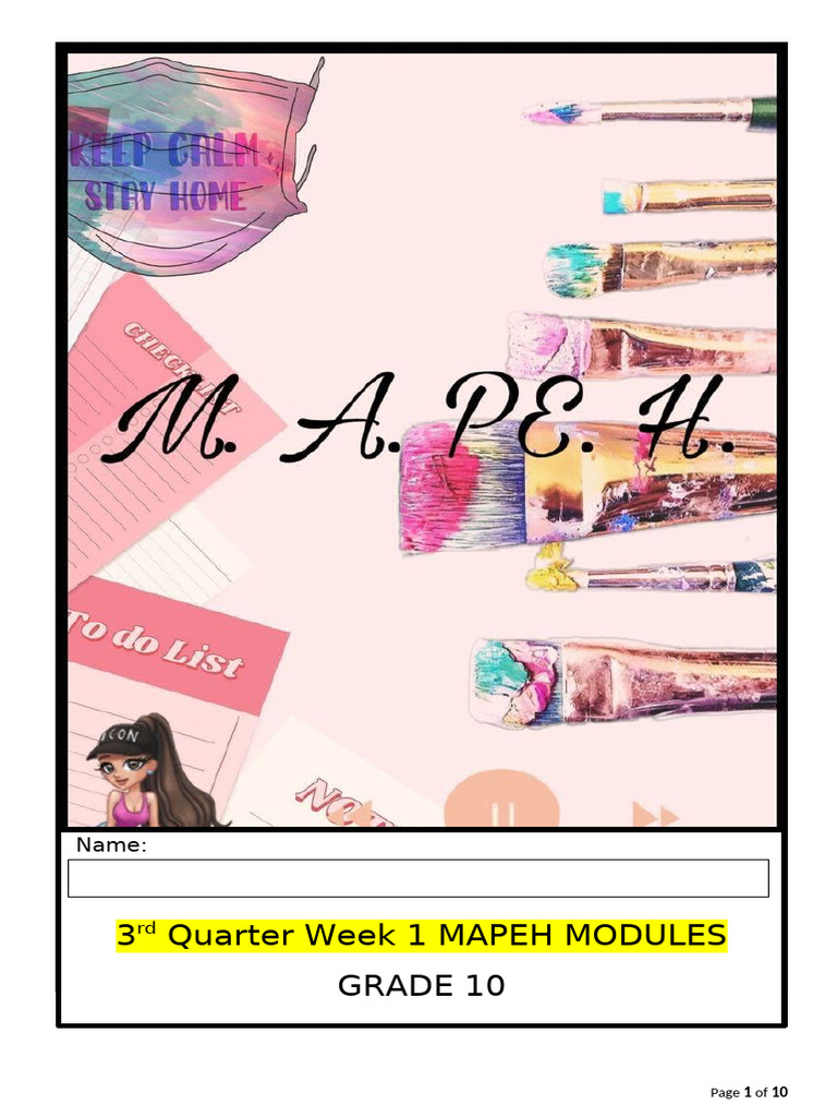 3RD Quarter 10 Week1 Lesson Mapeh | PDF | Tuberculosis | Vaccines