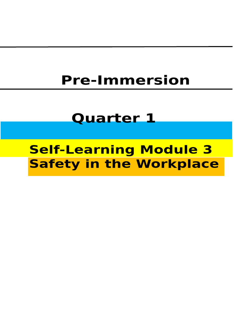 Work Immersion Module 3 - Worksheet | PDF | Personal Protective Equipment | Employment