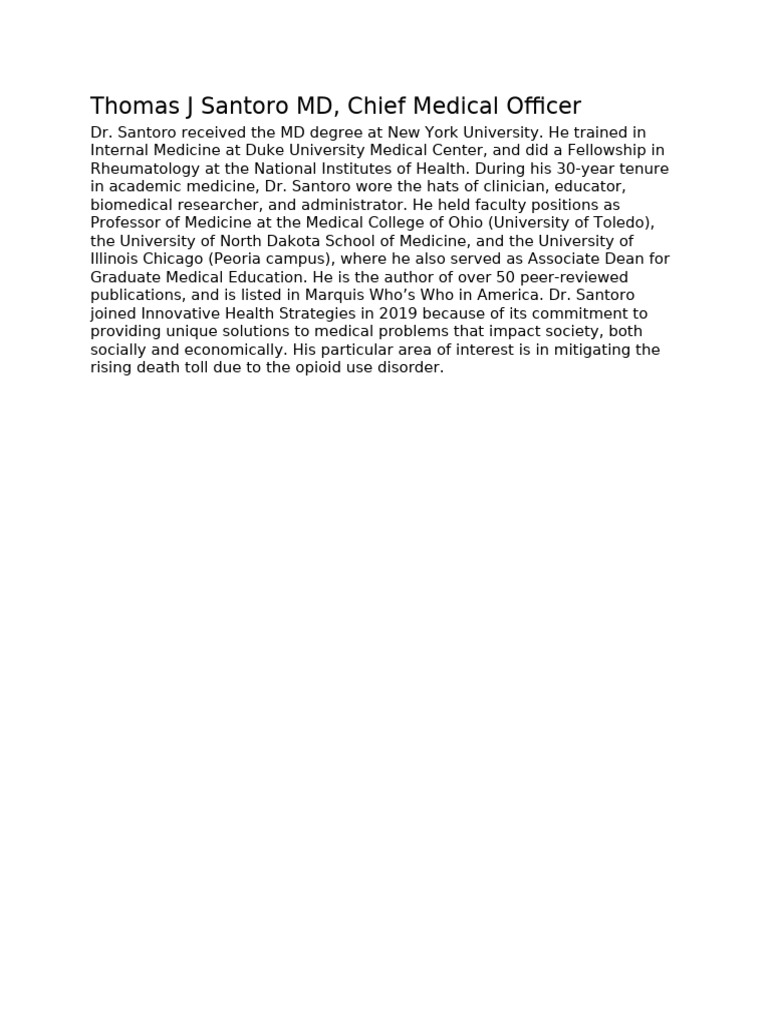 Thomas J Santoro MD | PDF
