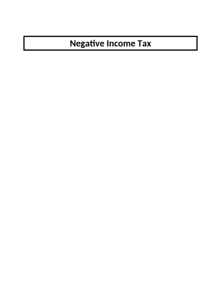 Negative Income Tax Proposal Explained | PDF | Taxes | Earned Income ...