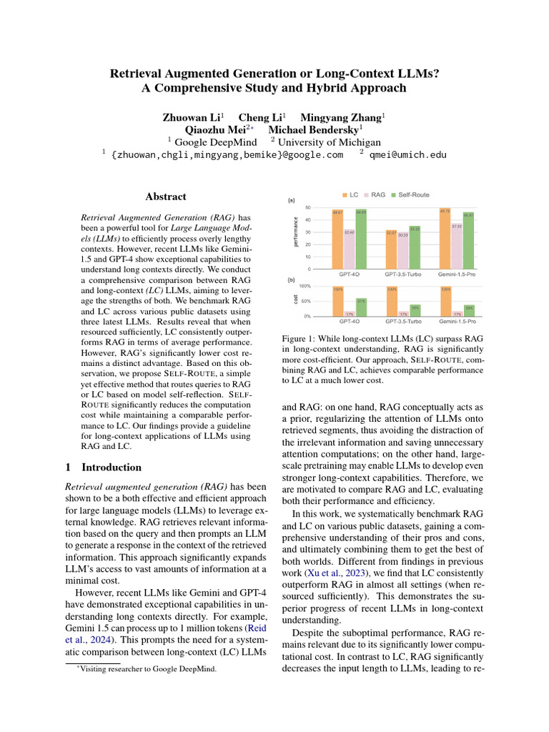 Retrieval Augmented Generation or Long-Context LLMs | PDF | Information Science | Computational ...