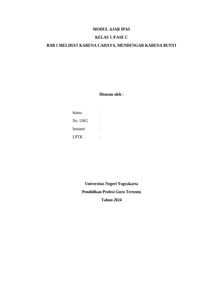 Cover Modul Ajar IPAS Kelas 5 | PDF