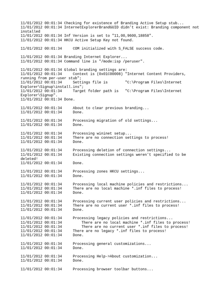 Internet Explorer Branding Setup Log | PDF | Windows Registry ...