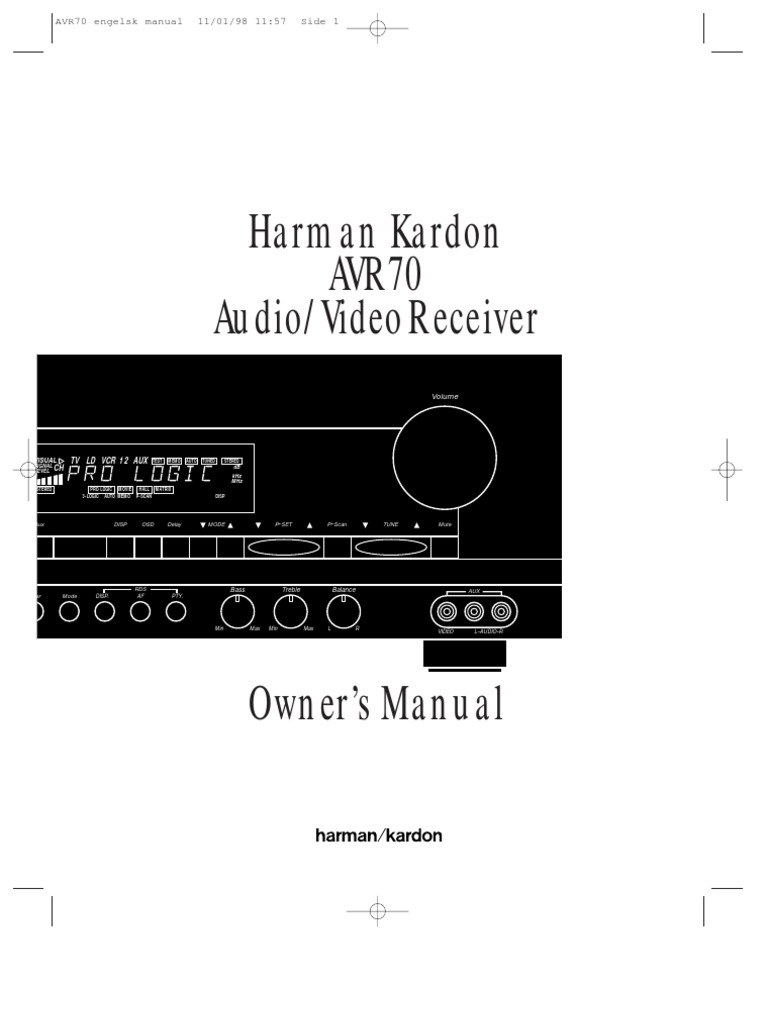 Harman Kardon AVR70 | PDF | Loudspeaker | Electronics