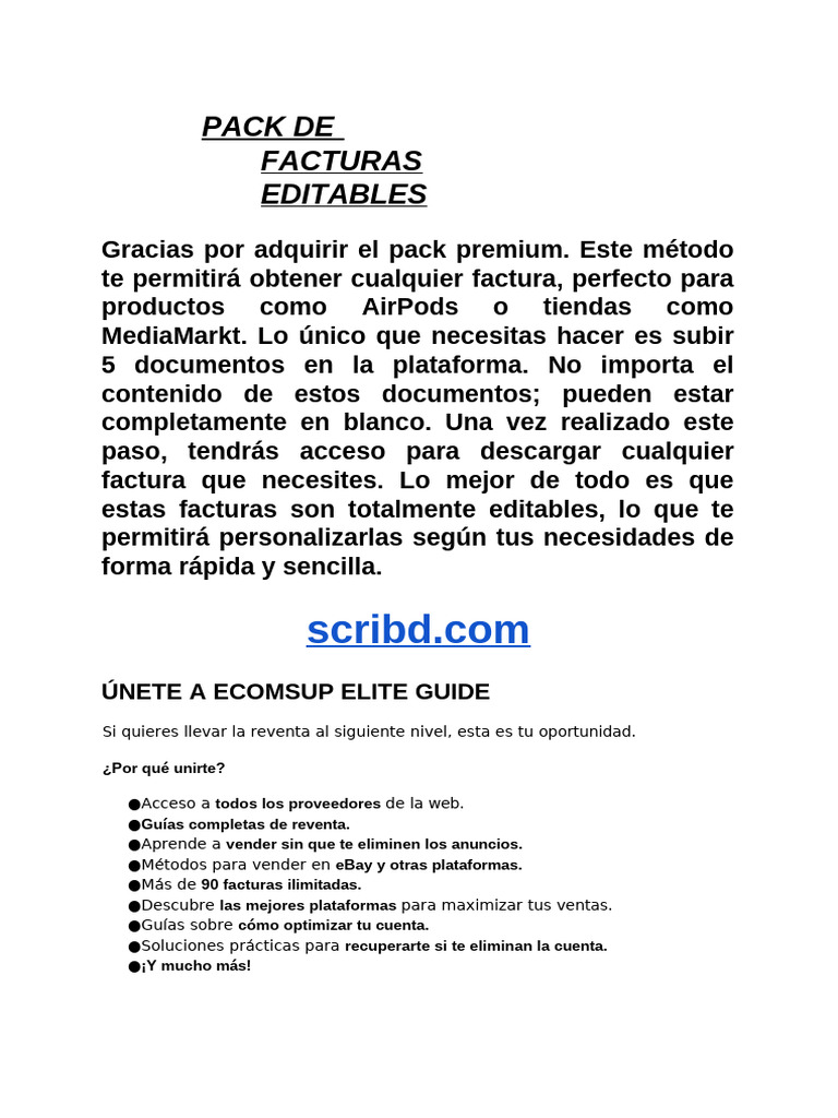 Pack-De Facturas-Editables | PDF