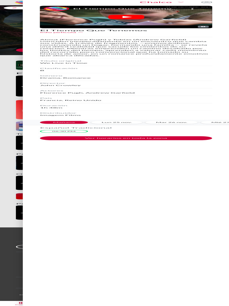 El Tiempo Que Tenemos en Cartelera Cinemex | PDF