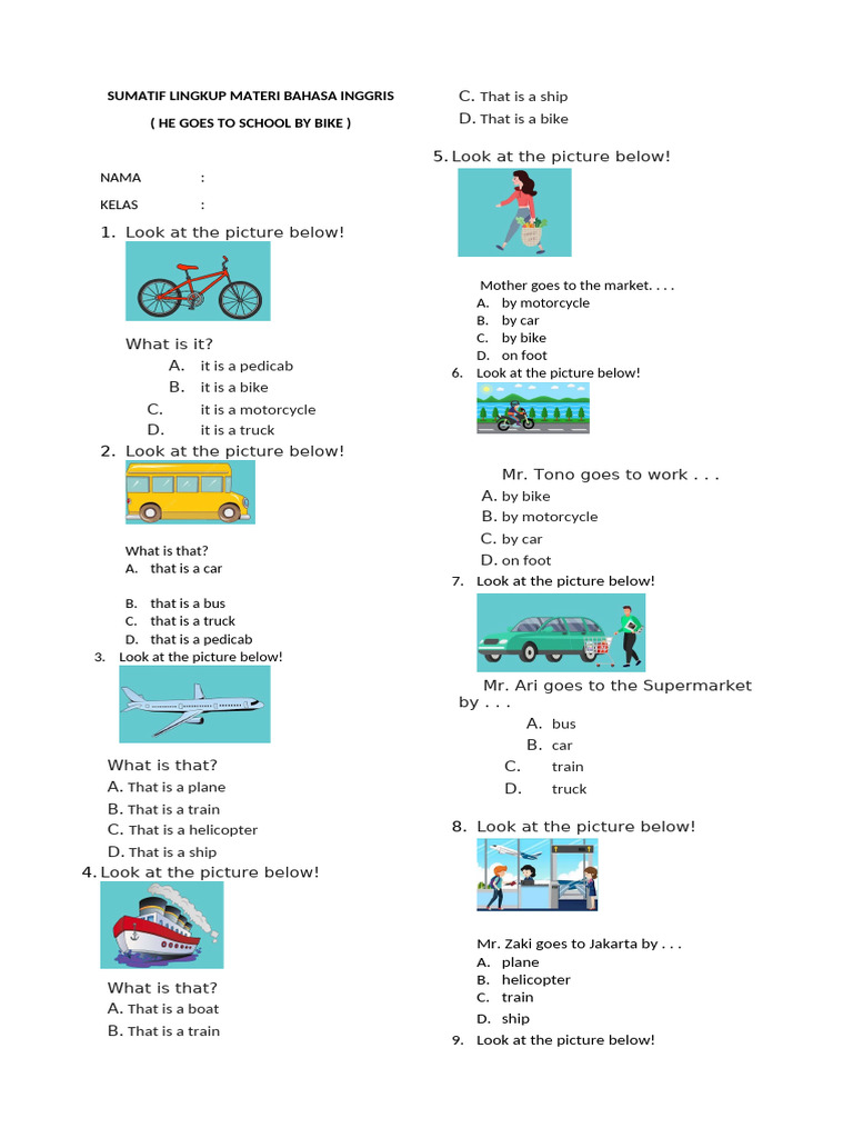 He Goes To School by Bike | PDF