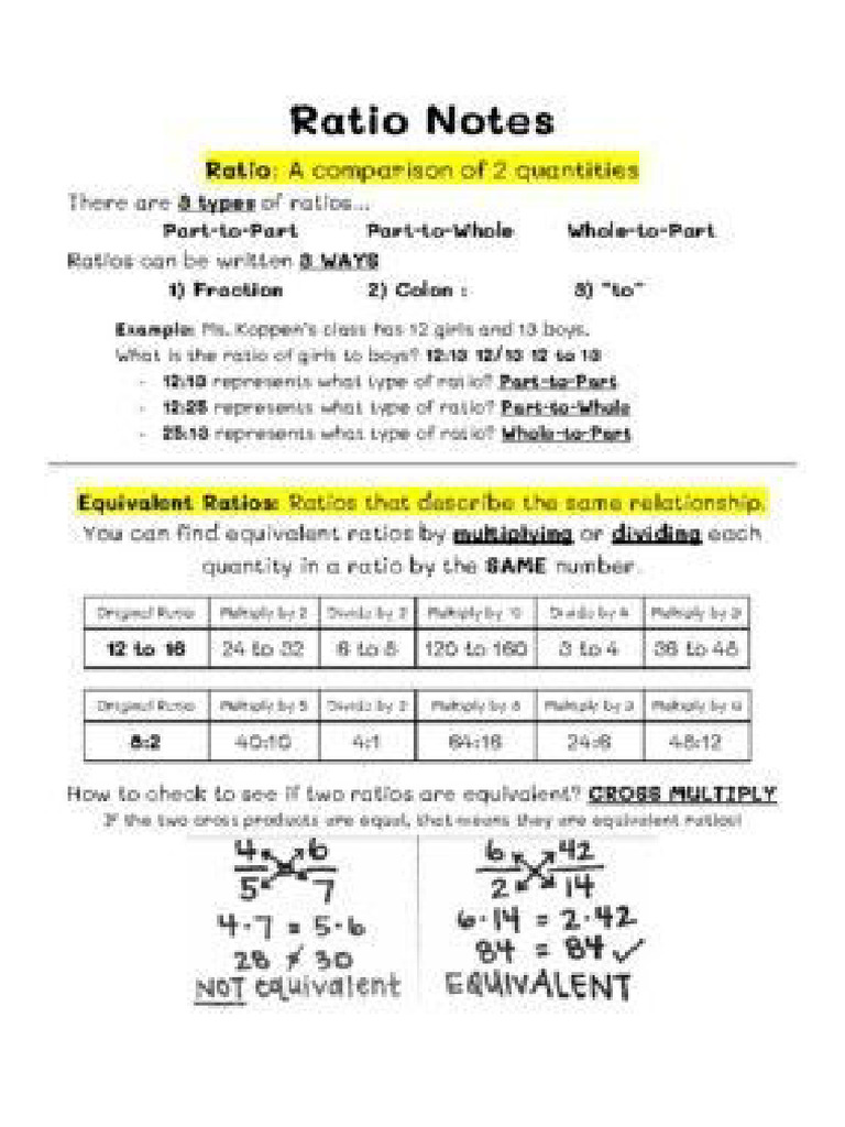 ratio notes | PDF