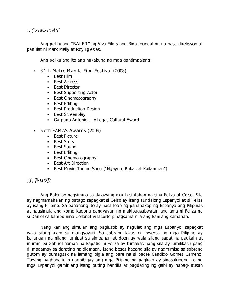 Baler (Movie Review) | PDF