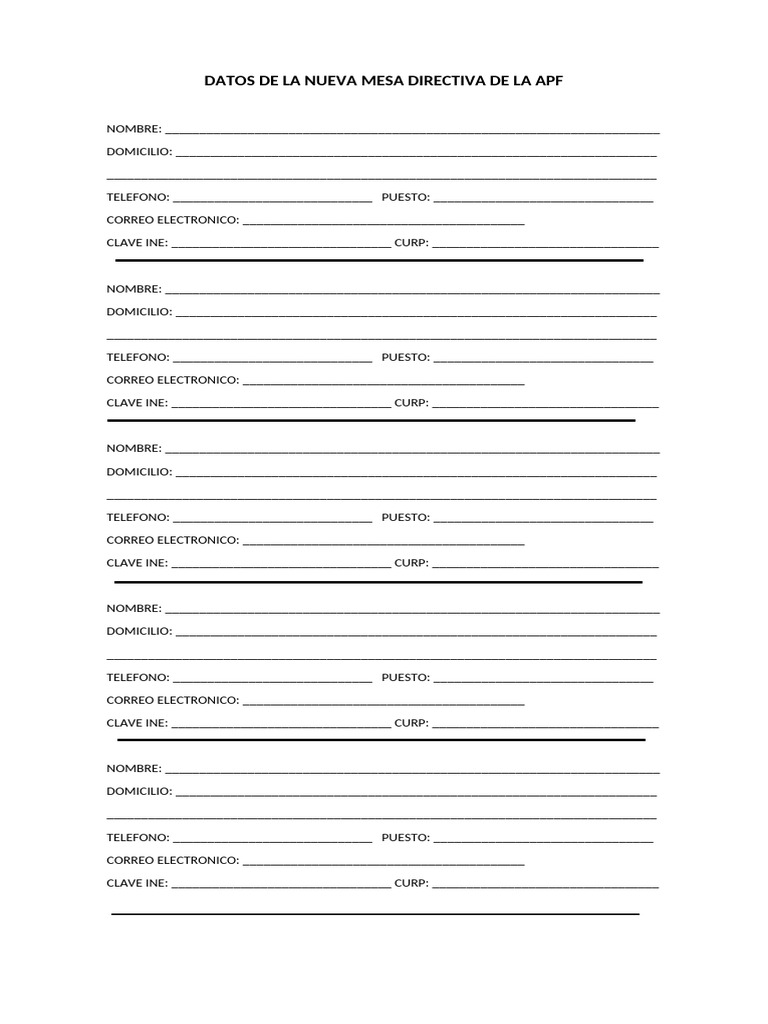 Datos de La Nueva Mesa Directiva de La Apf | PDF