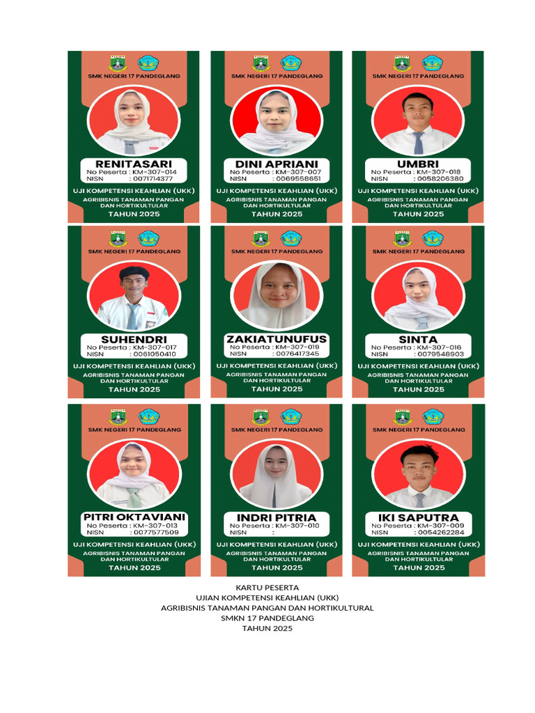 Kartu Peserta Ukk | PDF