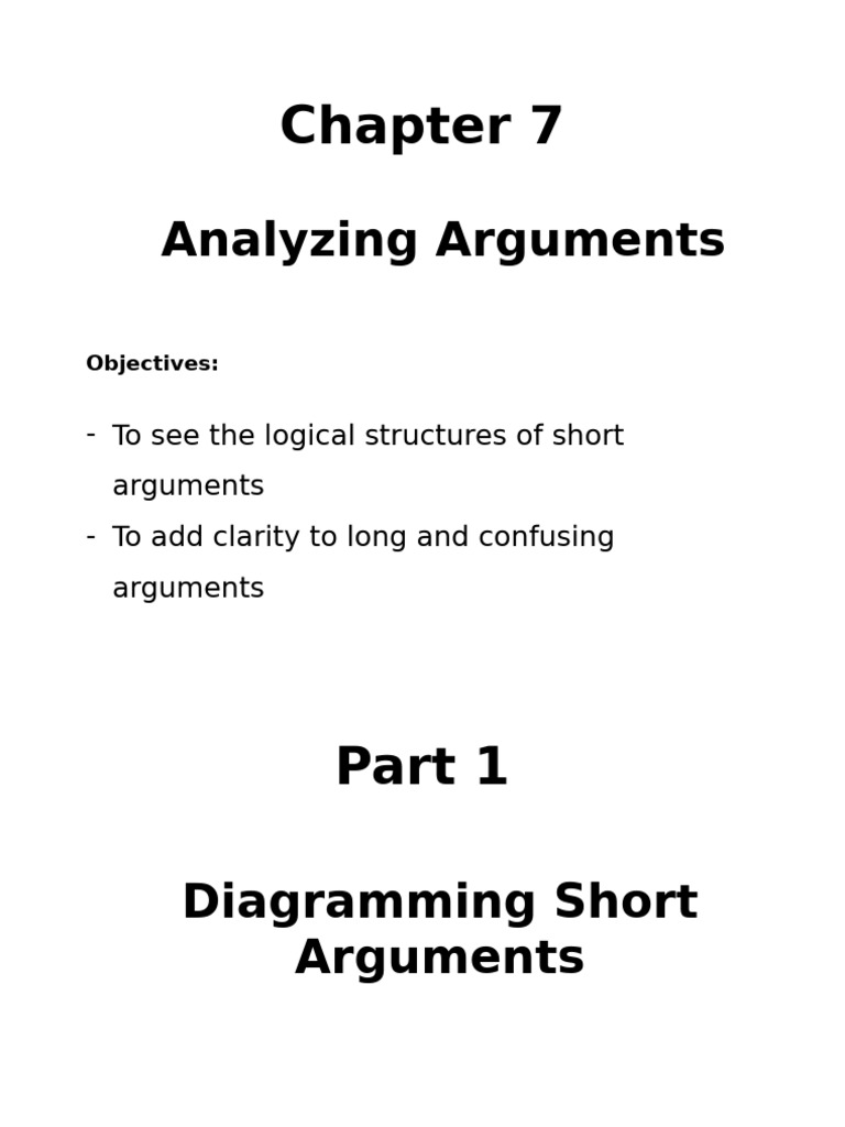 Standardizing Arguments in Chapter 7 | PDF | Argument | Homework