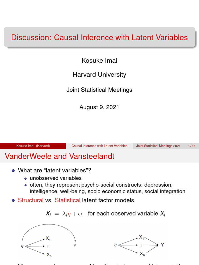 Causal Inference With Latent Variables | PDF | Statistics | Statistical Inference