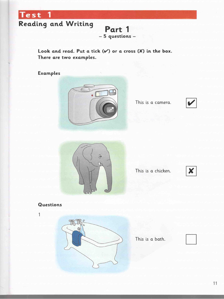 STARTERS 1_TEST 1_READING | PDF
