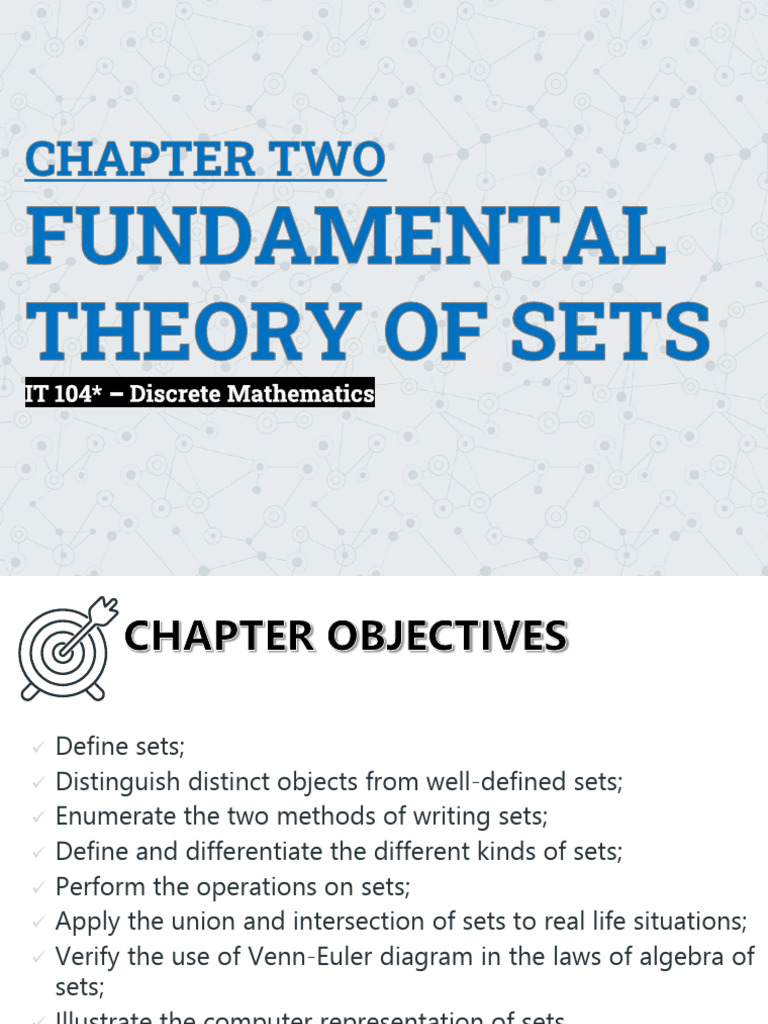 Chapter 2 Part 1 Fundamental Theory of Sets | PDF | Set (Mathematics) | Subset