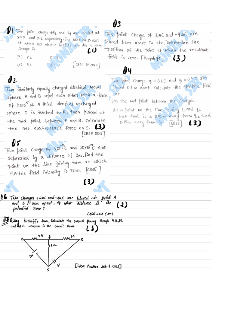 Ch-1-3 - Test Jee Physics Class 12 | PDF