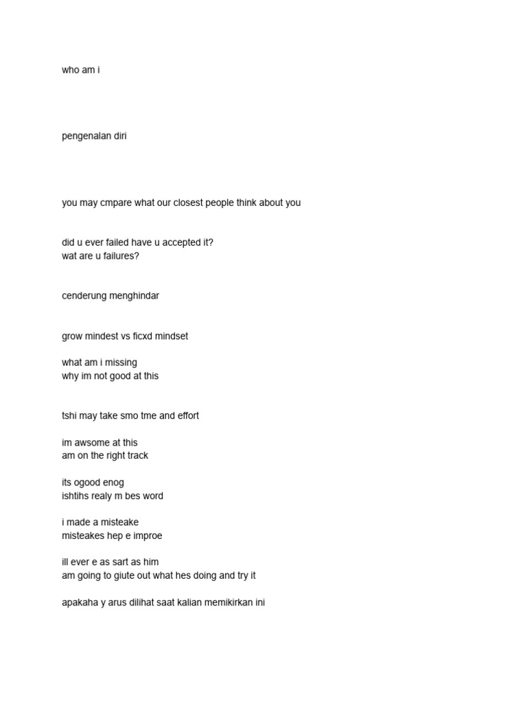Self-Reflection and Growth Mindset Guide | PDF