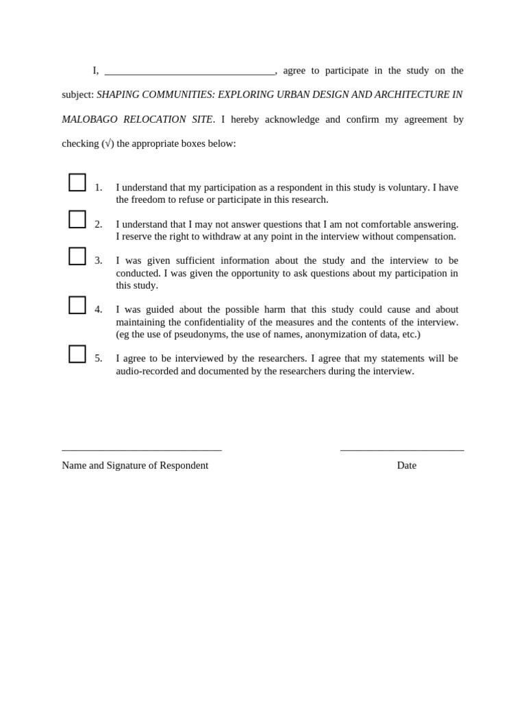 Consent Form and Questions | PDF