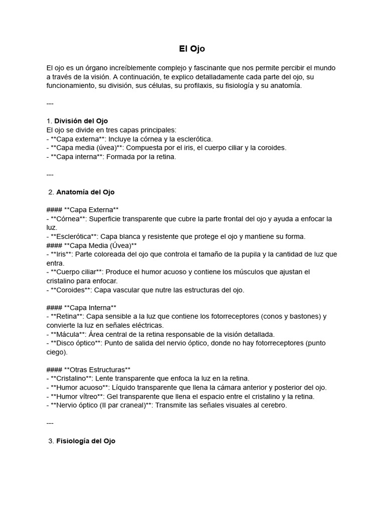 Ojo - Guía | PDF | Ojo humano | Percepción visual