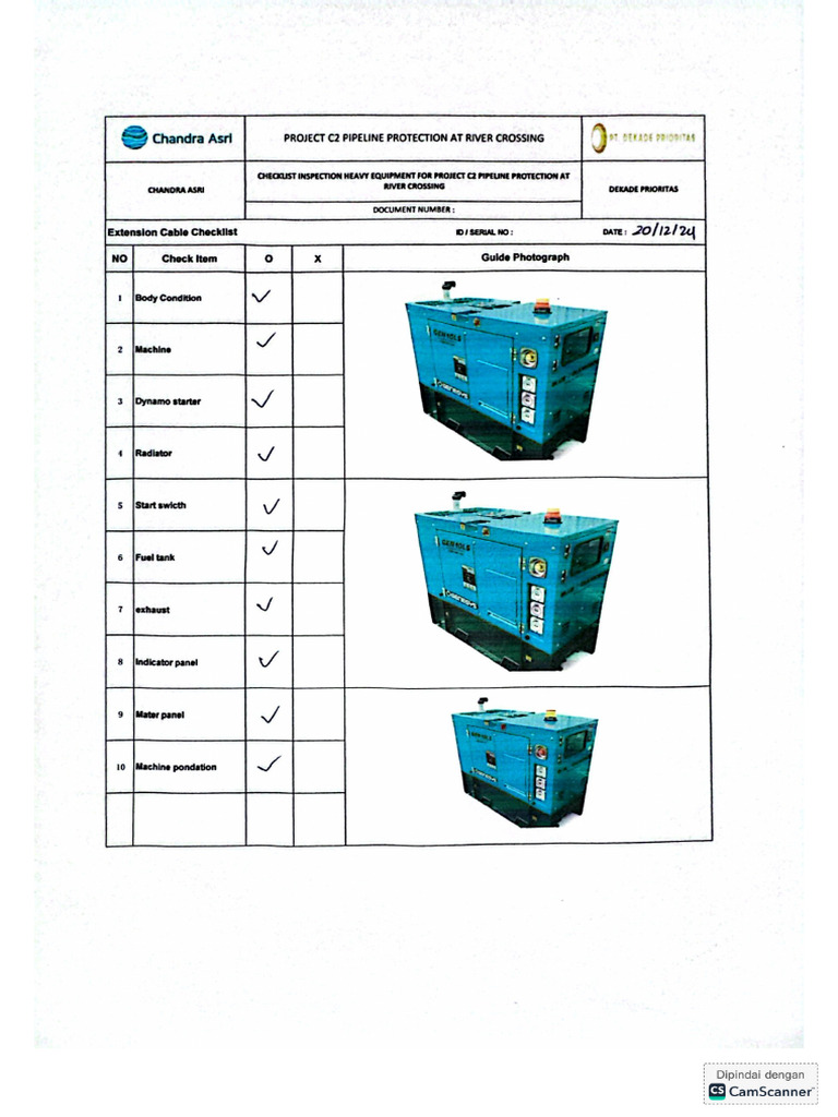 Inspeksi Genset | PDF