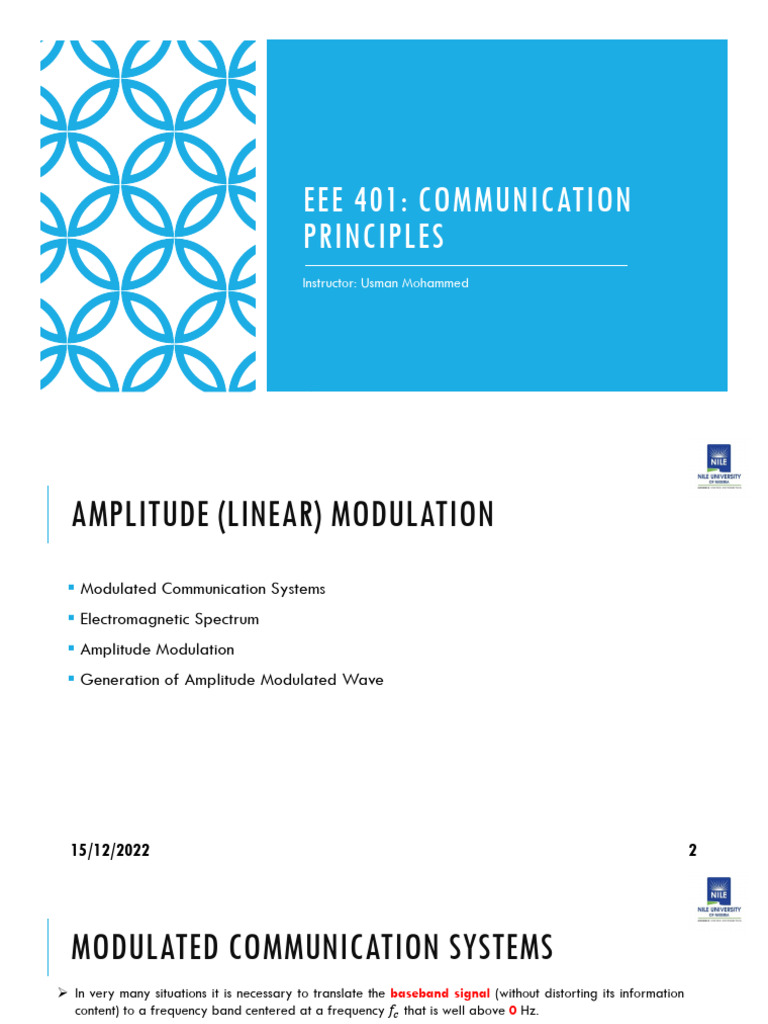 Eee 401 Lecture Vi Amplitude Modulation 2 Pdf Modulation Amplifier
