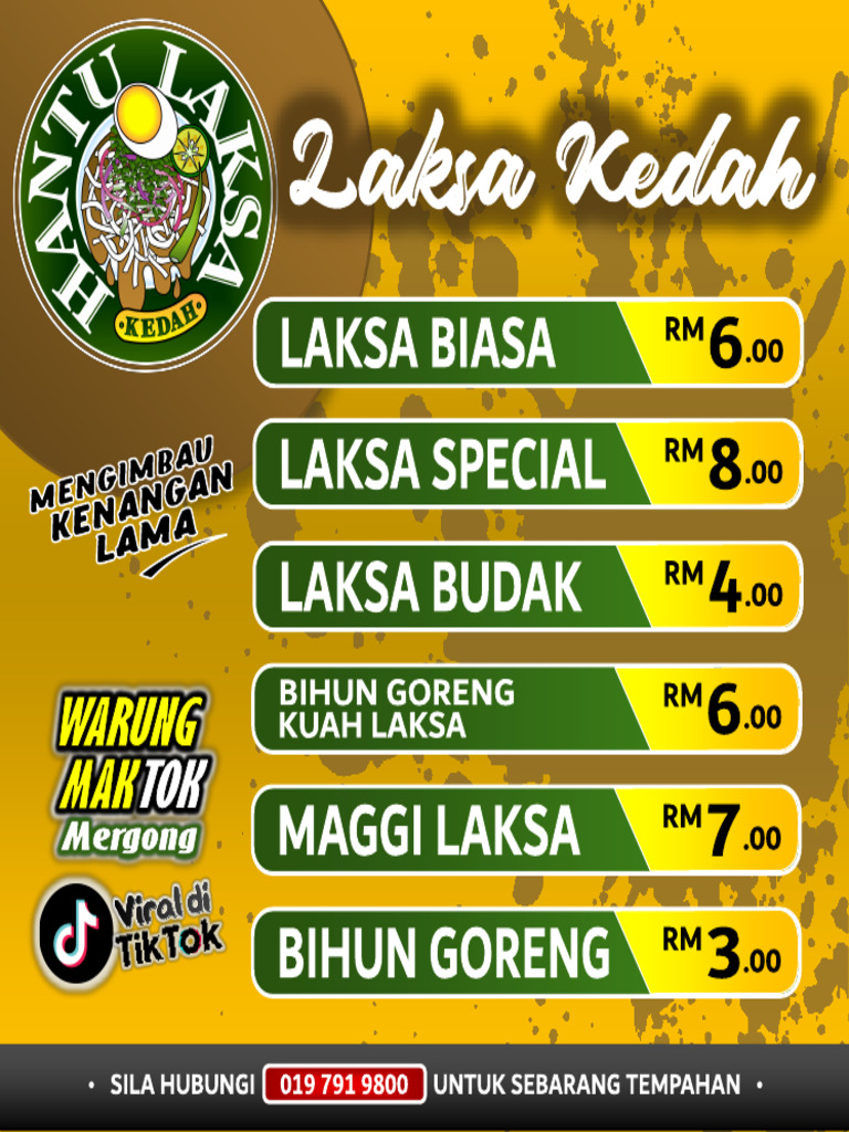 HANTU LAKSA MENU | PDF