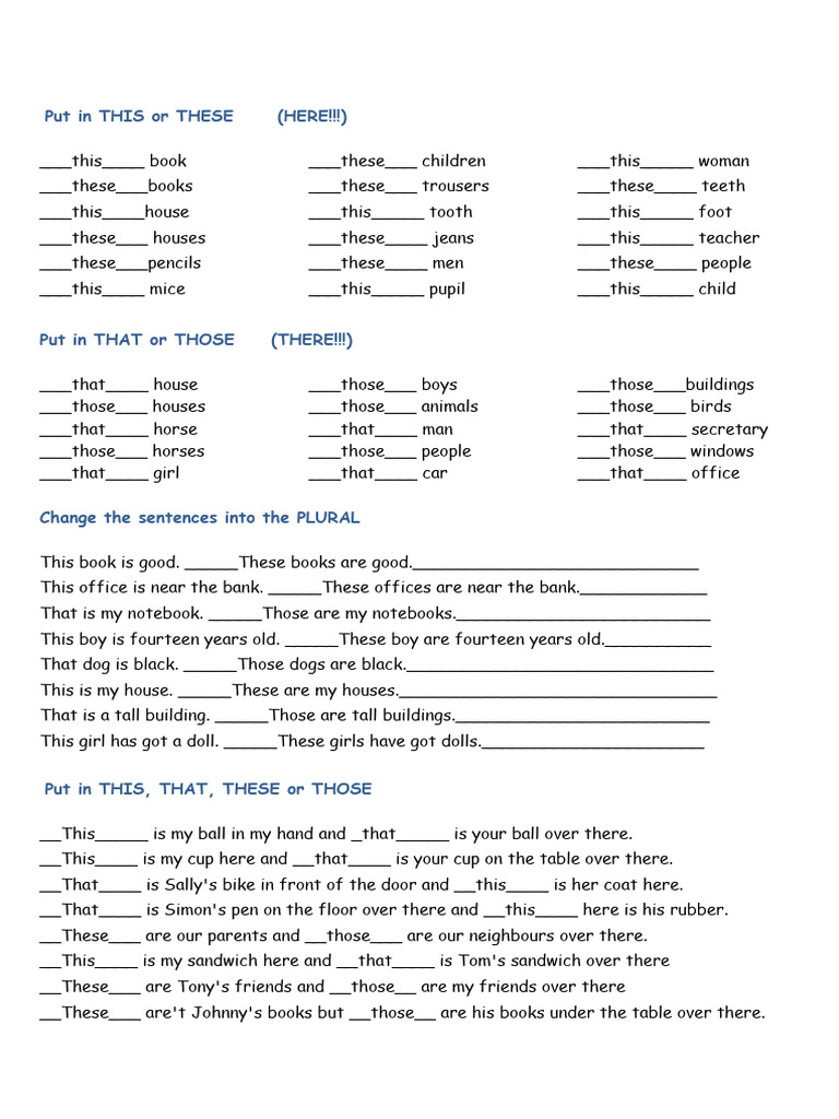 Demonstrating This, That, These, Those | PDF