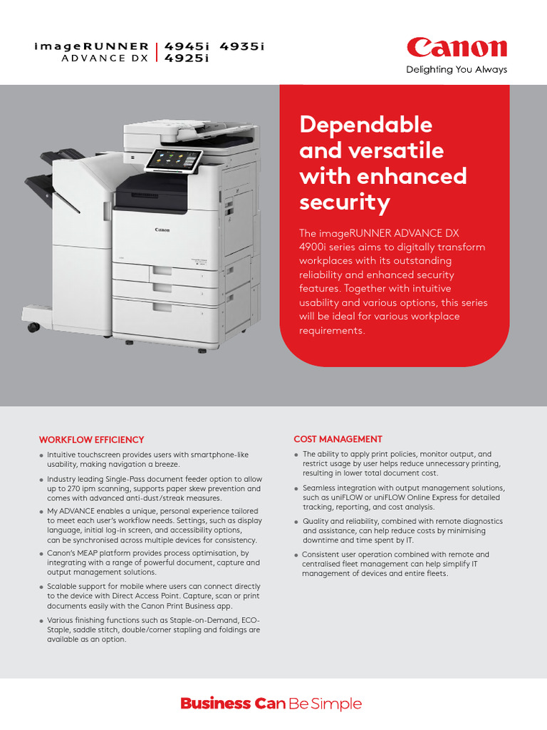 iR-ADV DX 4945i - Datasheet + MyHijau + Sirim | PDF | Image Scanner | Fax
