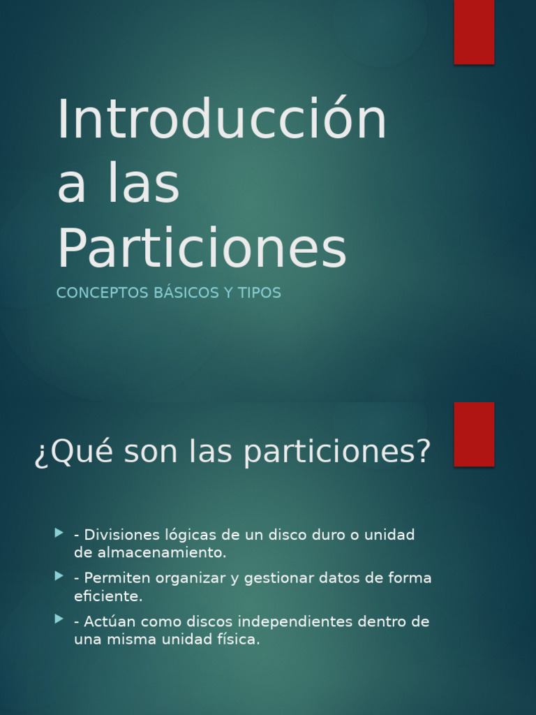 3 Introduccion A Las Particiones | PDF
