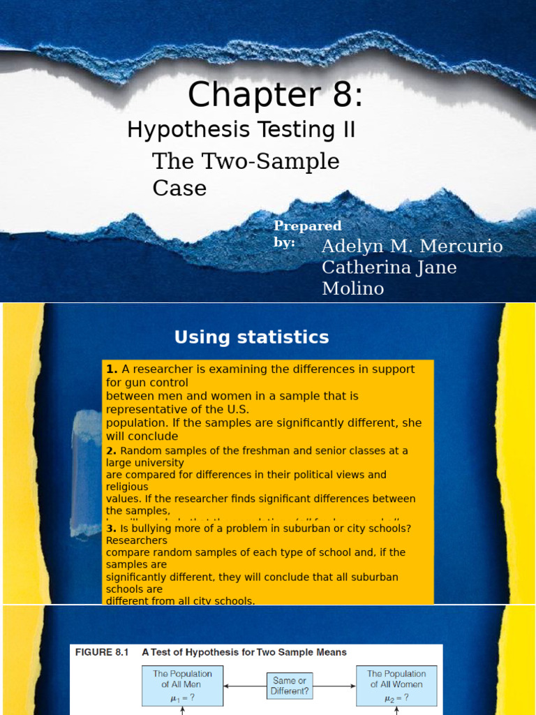 Chapter 8 Hypothesis Testing Ii Powerpoint | PDF | Statistical ...