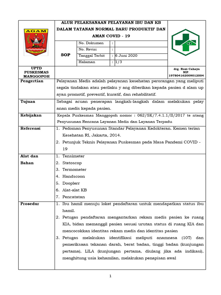 SOP PELAYANAN IBU-KB OK | PDF