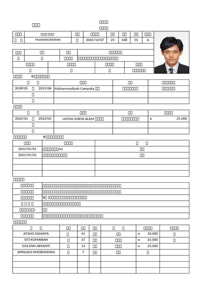 履歴書ー見本 QIA | PDF