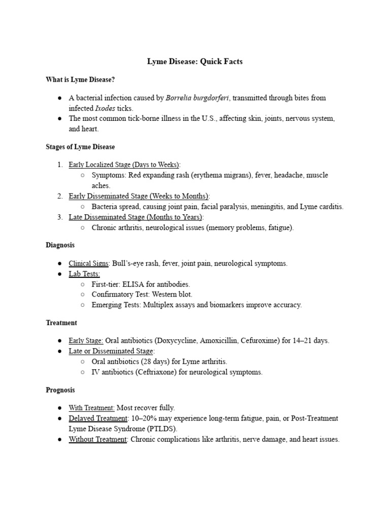 Lyme Disease_ Quick Facts | PDF