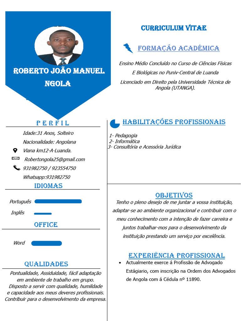CV Roberto Ngola 2024 | PDF