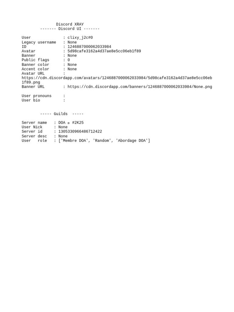 Discord User Profile Overview | PDF
