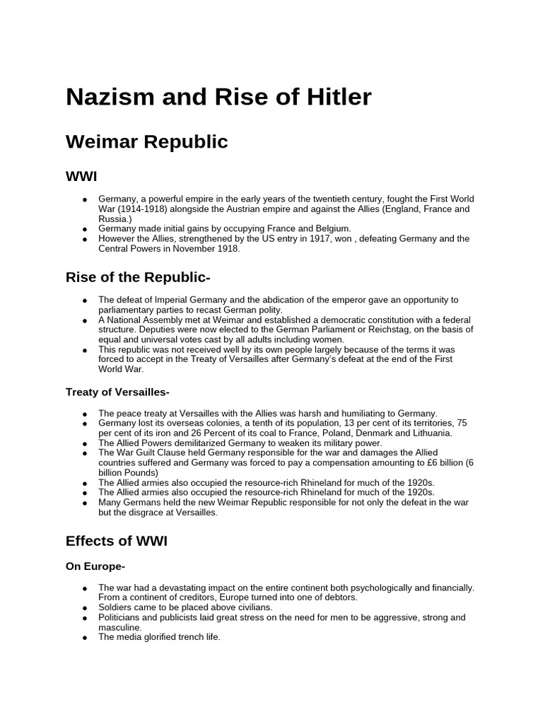 Hitler's Rise Amid Weimar Challenges | PDF | Nazi Germany | Adolf Hitler