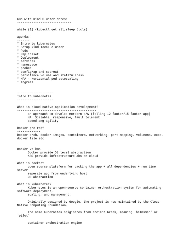 Kubernetes Kind Cluster Setup Guide | PDF | Computing | Distributed ...