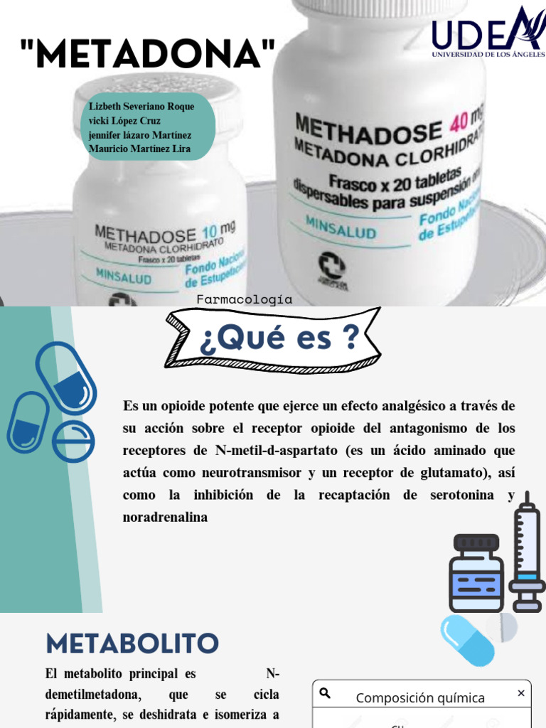 Metadona: Farmacología y Metabolismo | PDF | Metabolismo | Farmacología