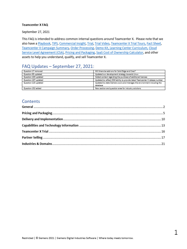 Teamcenter X FAQ | PDF | Cloud Computing | Software As A Service