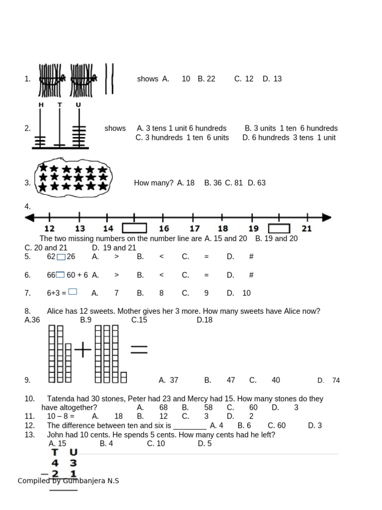 Grade 3 Maths Exam Questions | PDF
