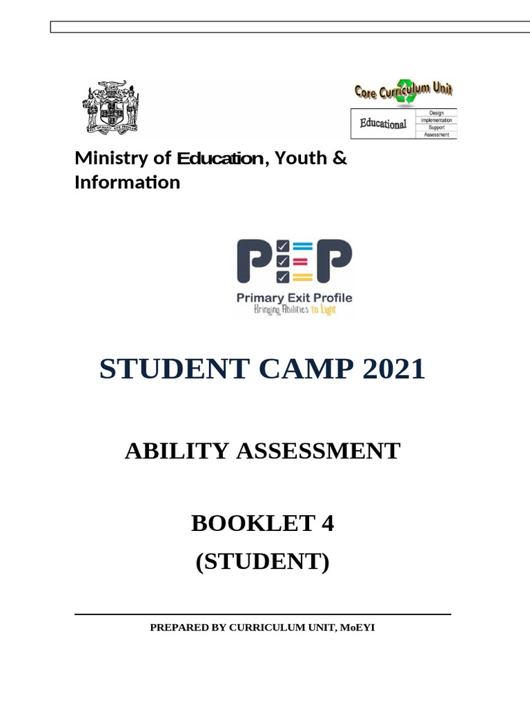 PEP Ability Booklet 4 - Student | PDF | Reason | Curriculum