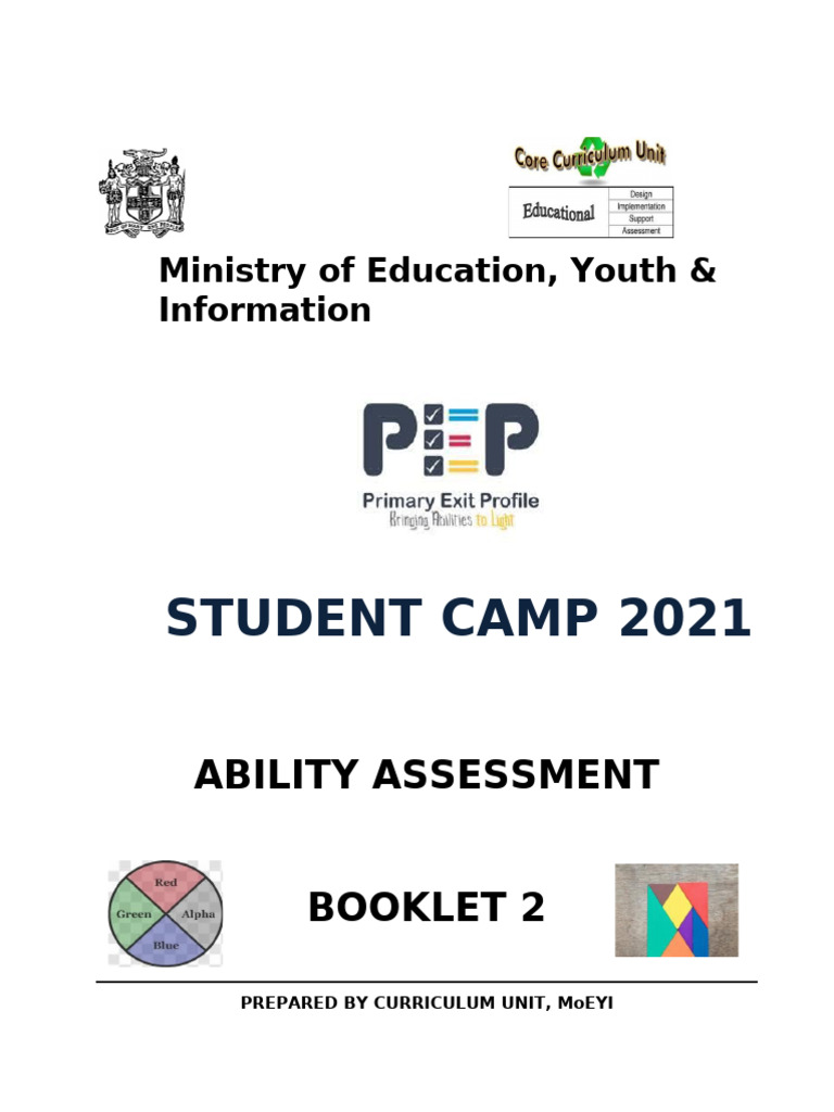 PEP Ability Test Booklet 2 - Student | PDF | Multiplication | Integer
