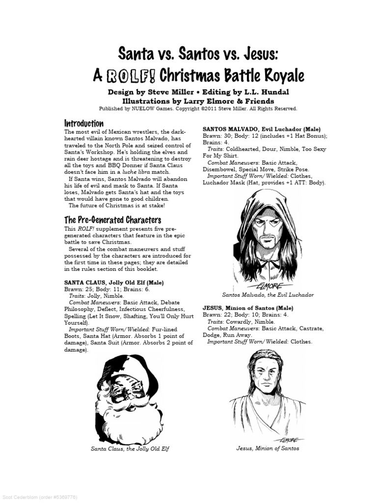 ROLF Santa Vs Santos Vs Jesus - The Battle For Christmas | PDF | Santa ...