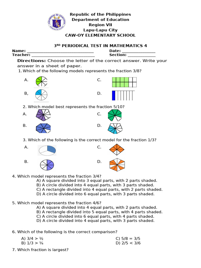 PT_G4 MATATAG MATHEMATICS 4_Q3 V3 | PDF | Mathematics