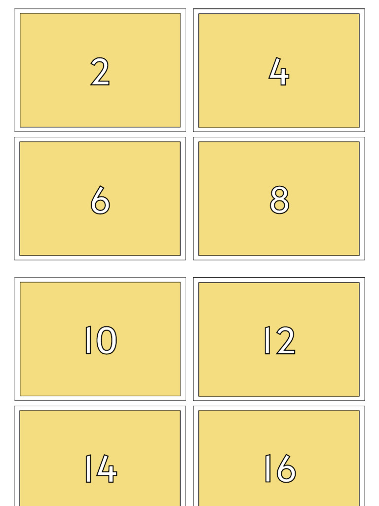 2x Times Tables Multiplication Flashcards | PDF
