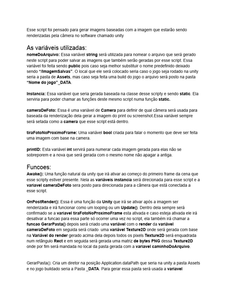 Explicacoes dos scripts para tirar print | PDF | Câmera | Linguagem de script