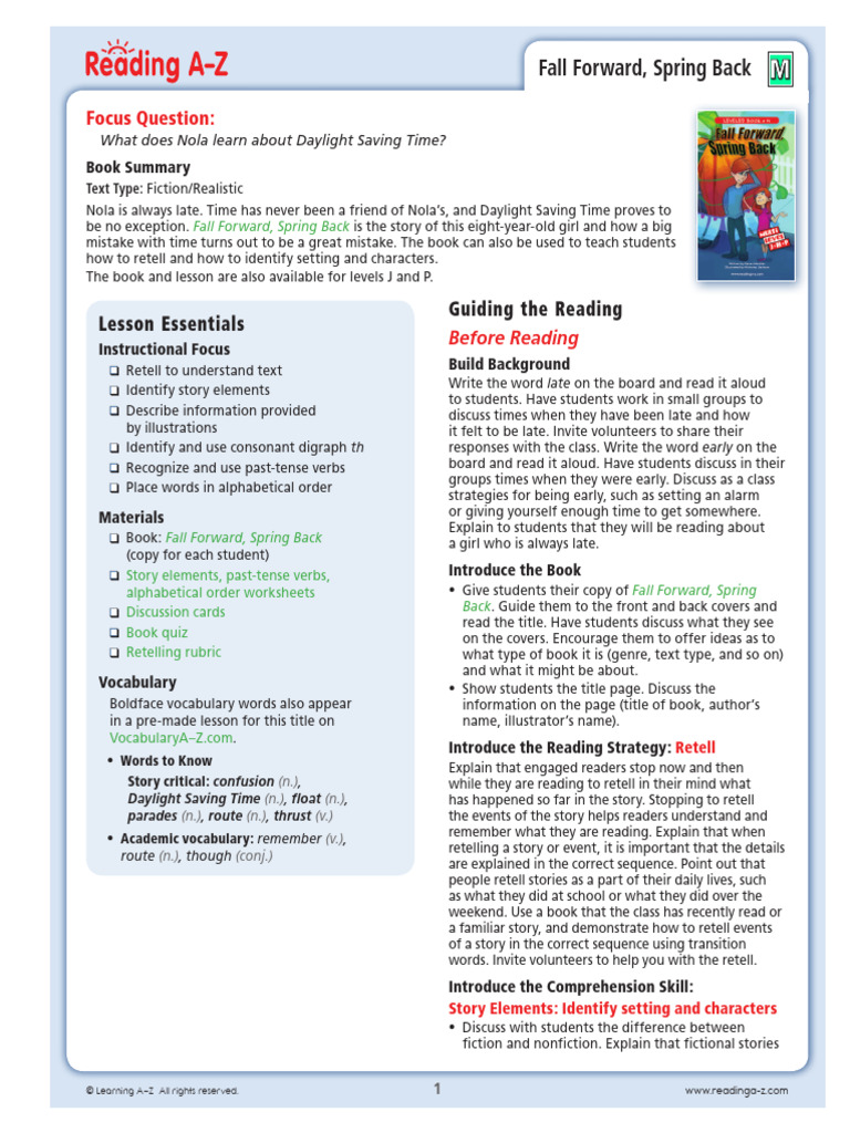 Raz lm27 Fallforwardspringback LBLP | PDF | Reading Comprehension ...