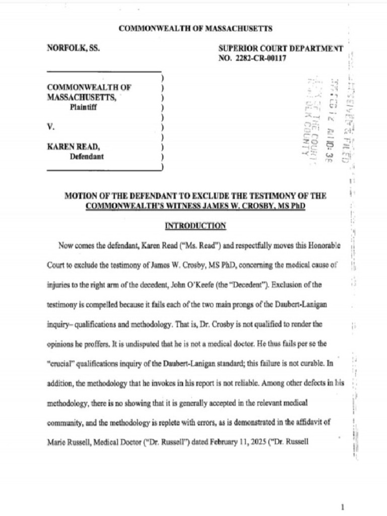 Defense Motion To Exclude CW Dog Bite Expert | PDF
